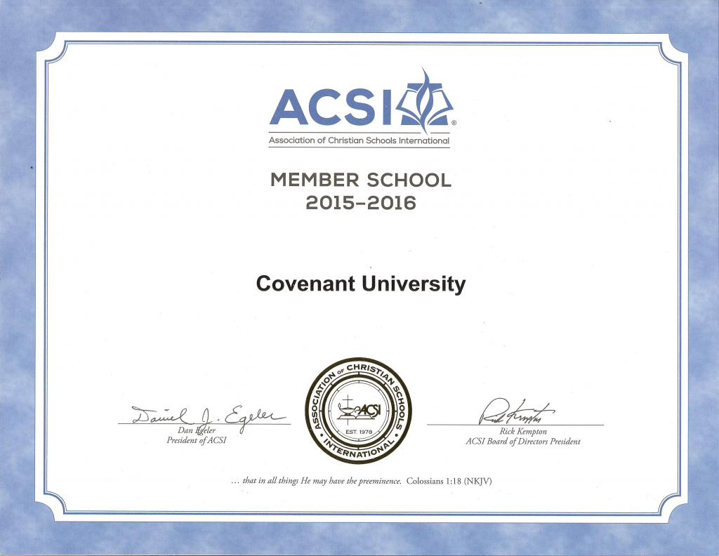 Authorization, Accreditation, and Recognition - Covenant University